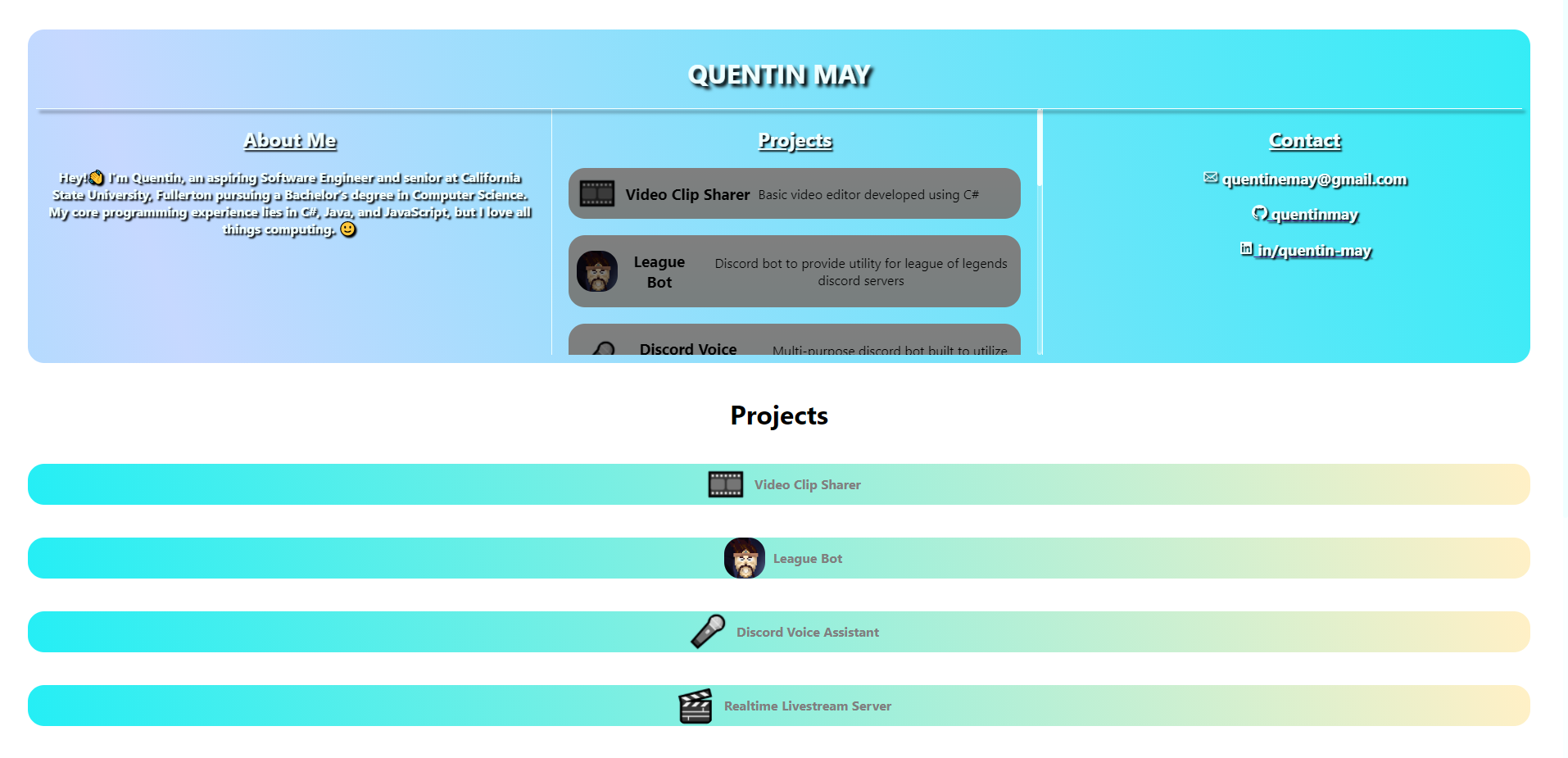 Quentin May Portfolio